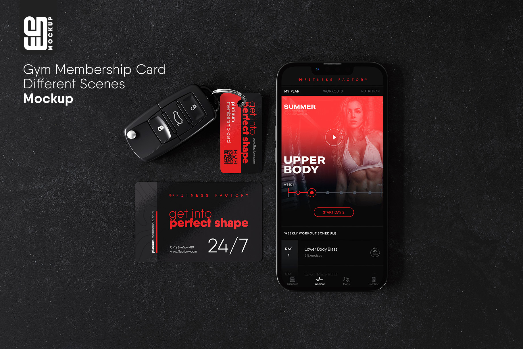 Gym Membership Card Mockup, a Product Mockup by SD Mockup
