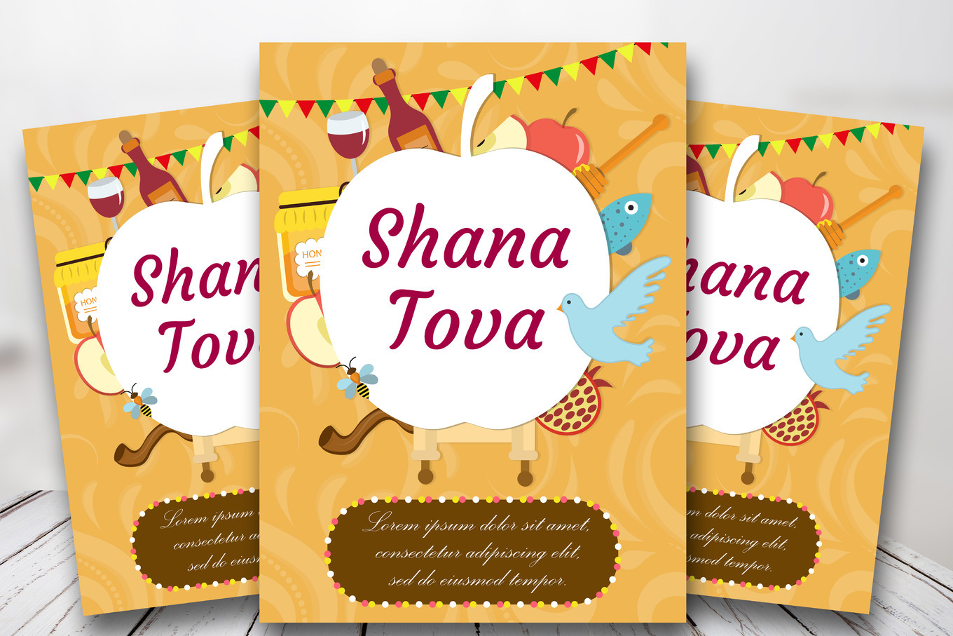 Rosh Hashanah poster, flyer, invitation, greeting card. Shana Tova is a ...