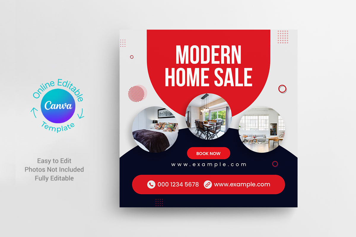 Real Estate Social Media Post Canva, a Social Media Template by DesignOriel