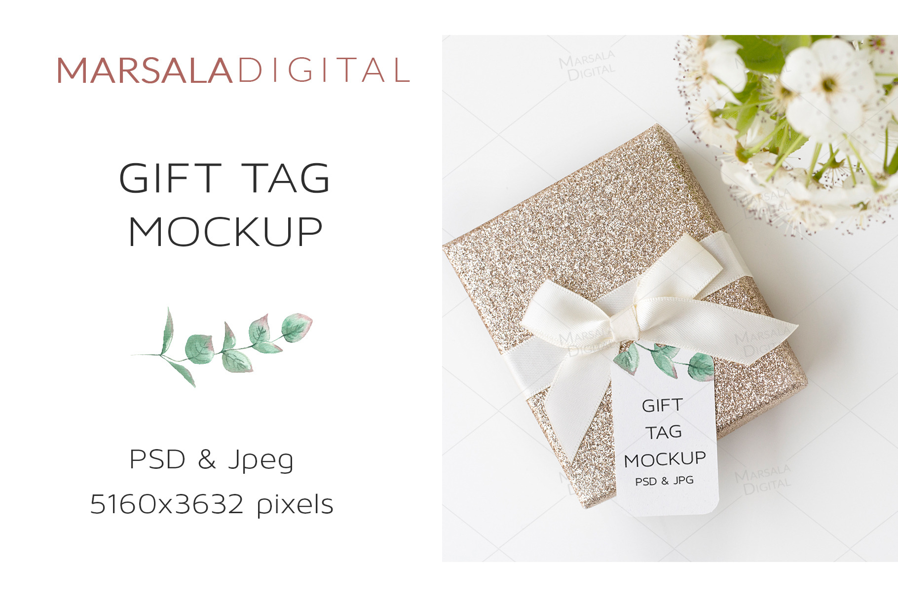 Gift Tag Mockup Psd, a Product Mockup by Marsala Digital