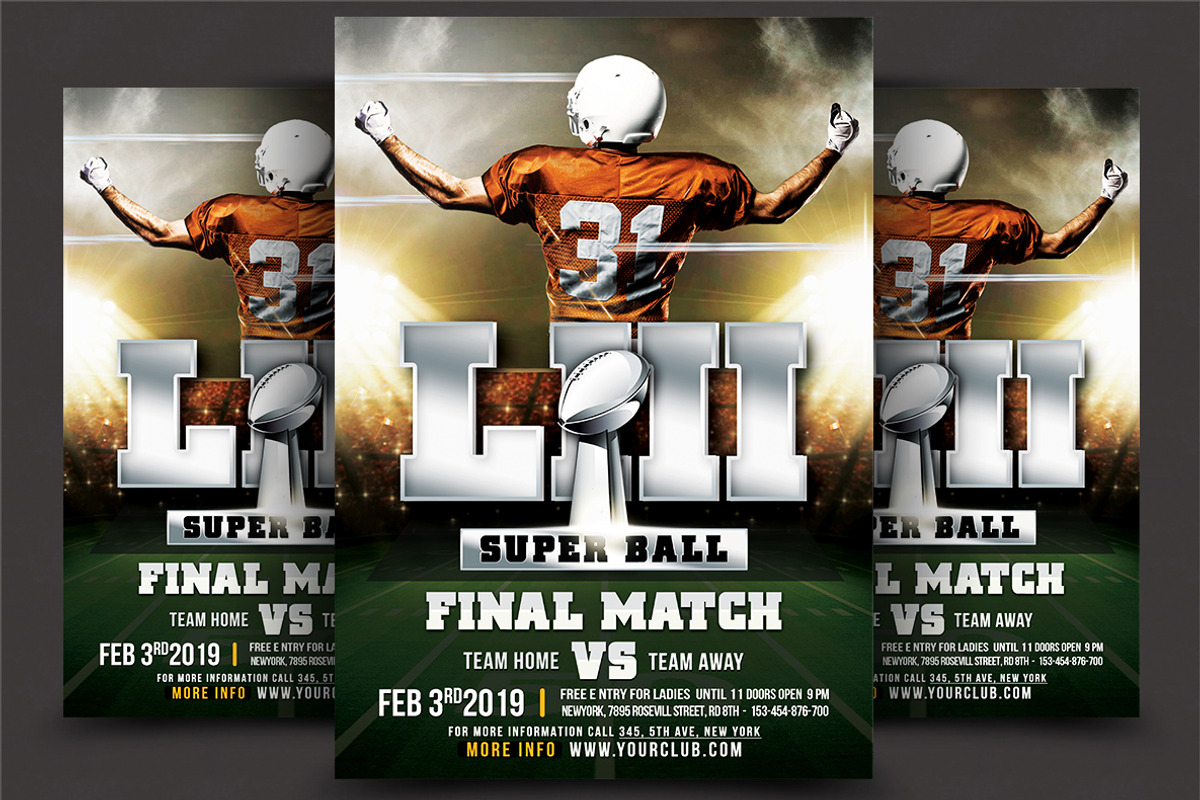 American Football Superball Flyer, a Flyer Template by AfzaalGraphics