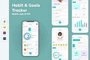 Habit & Goals Tracker App UI Kit, an UI Kit Template by uicube