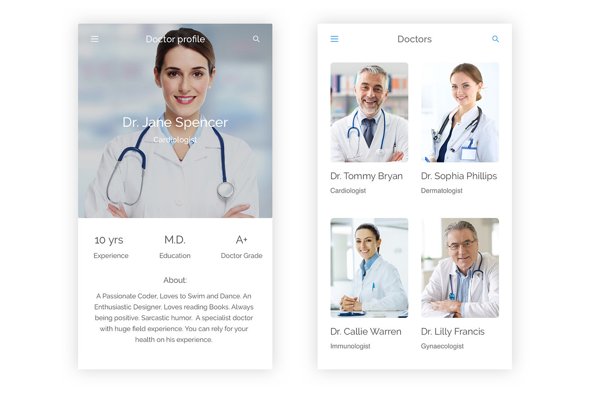 Hospital: Health & Medical Figma App, an UI Kit Template by themelove