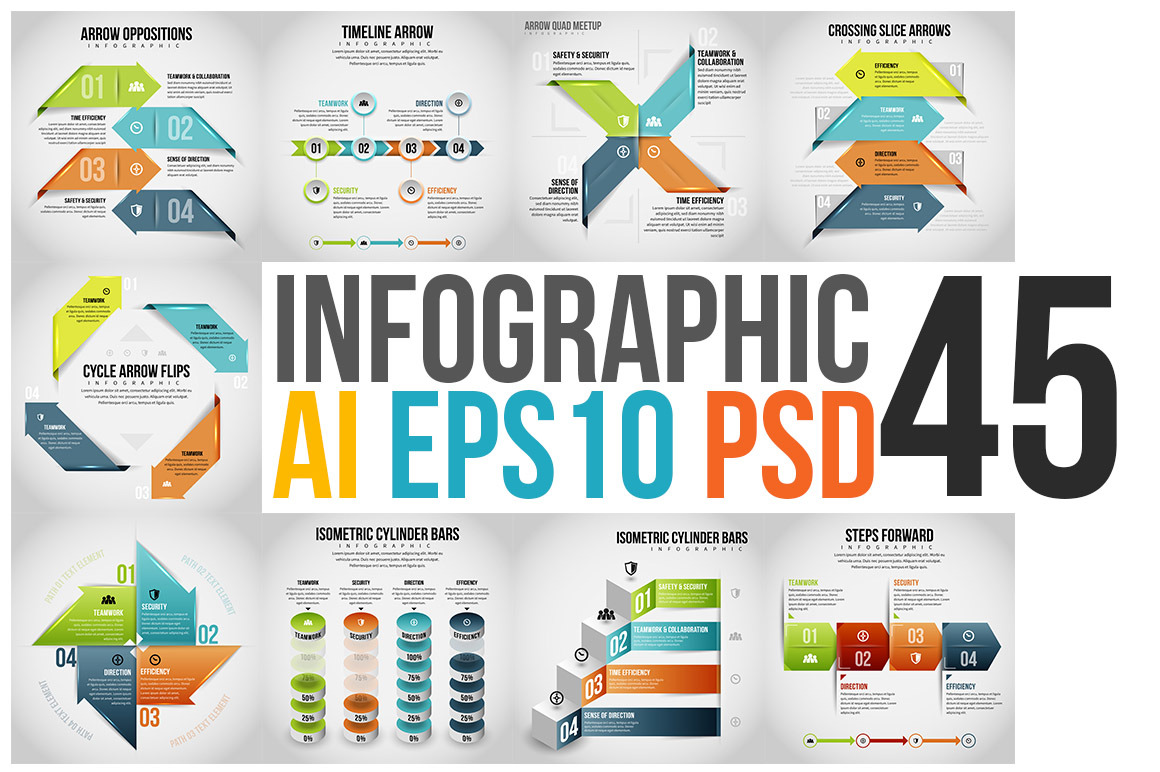 Infographic Set 45, a Templates & Theme by h.utomo
