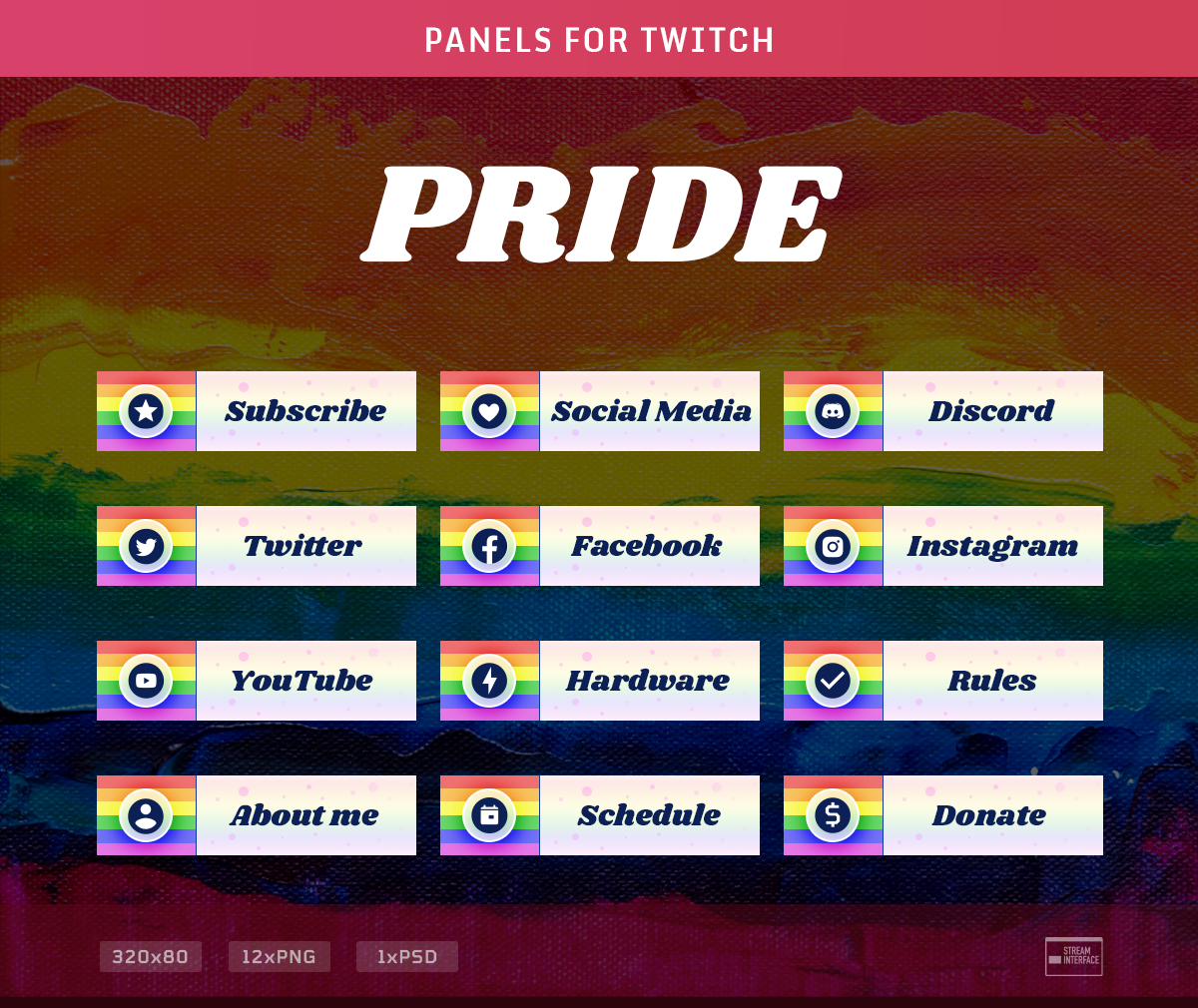 PRIDE LGBT - Twitch Panels, a Graphic by Gear Store