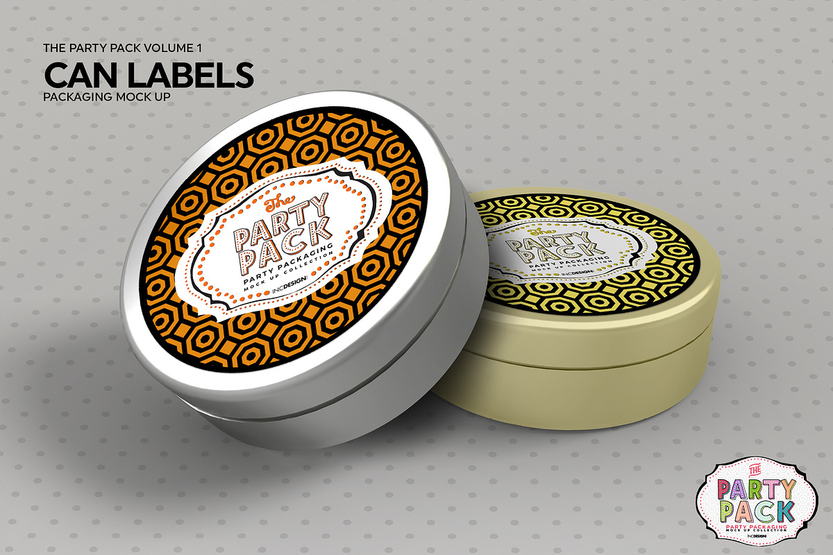 Can Label Packaging Mockup, a Cups & Container Mockup by INCDesign