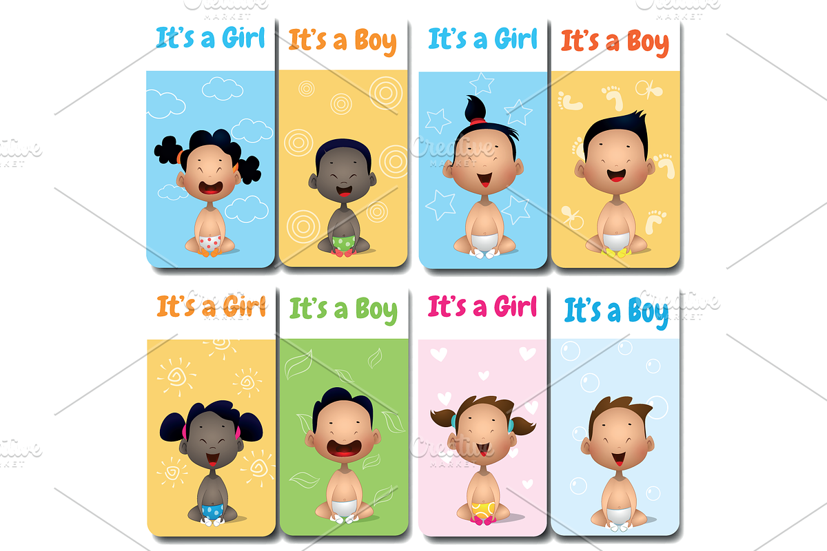 Kids cards, a Decorative Illustration by mihail.ridkous | Creative Market