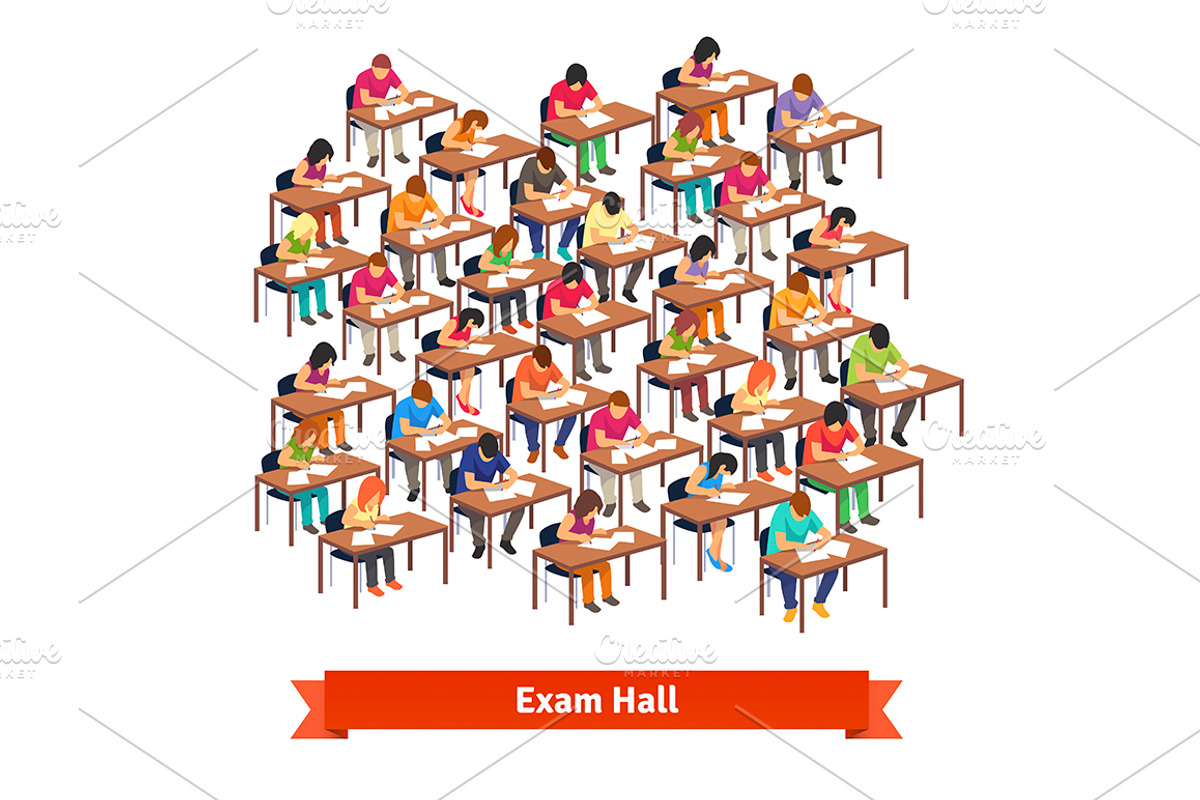 Students writing a test, an Education Illustration by Iconicbestiary ...