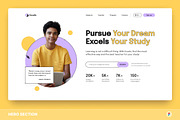 Excels – Online Course Hero Section, an UI Kit Template by Studio Delapan