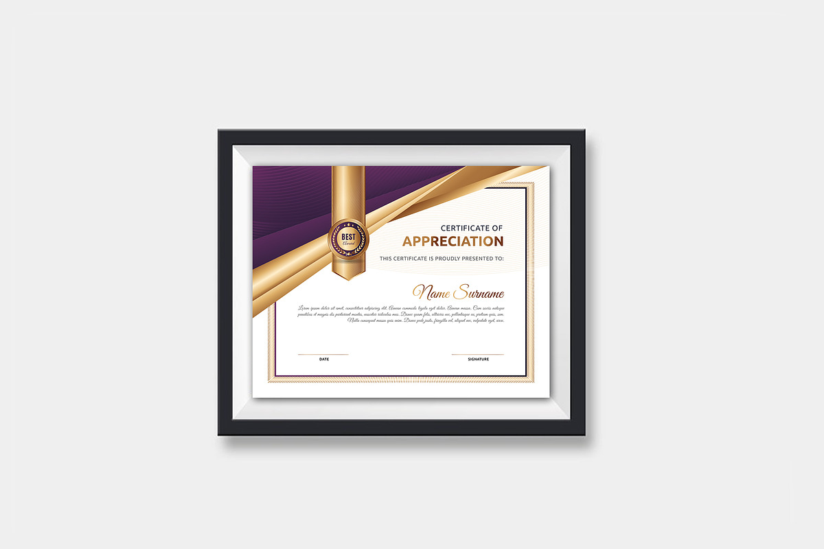 Creative Certificate Design Template, a Stationery Template by MRI STUDIO