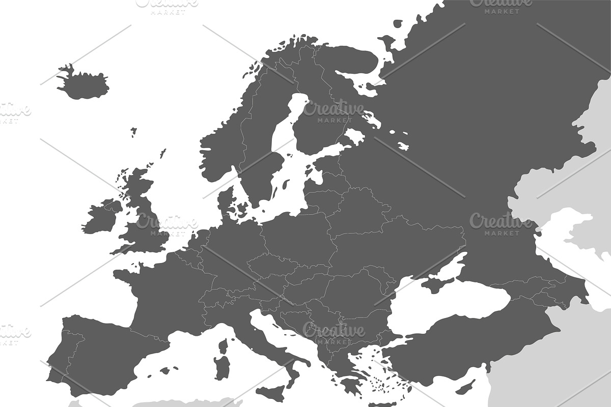 3x B&W Europe Maps
