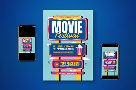Movie Night Cinema Flyer | Flyer Templates ~ Creative Market