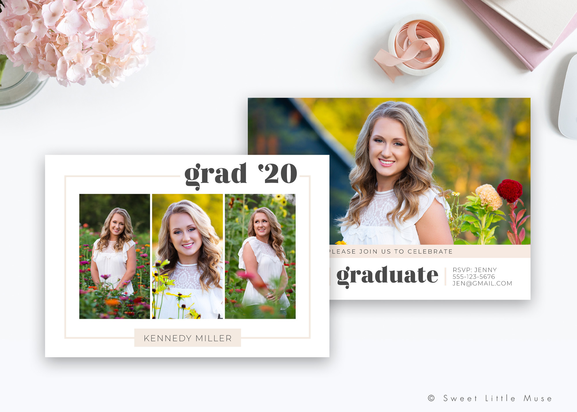 Senior Grad Card Template, an Invitation Template by Sweet Little Muse