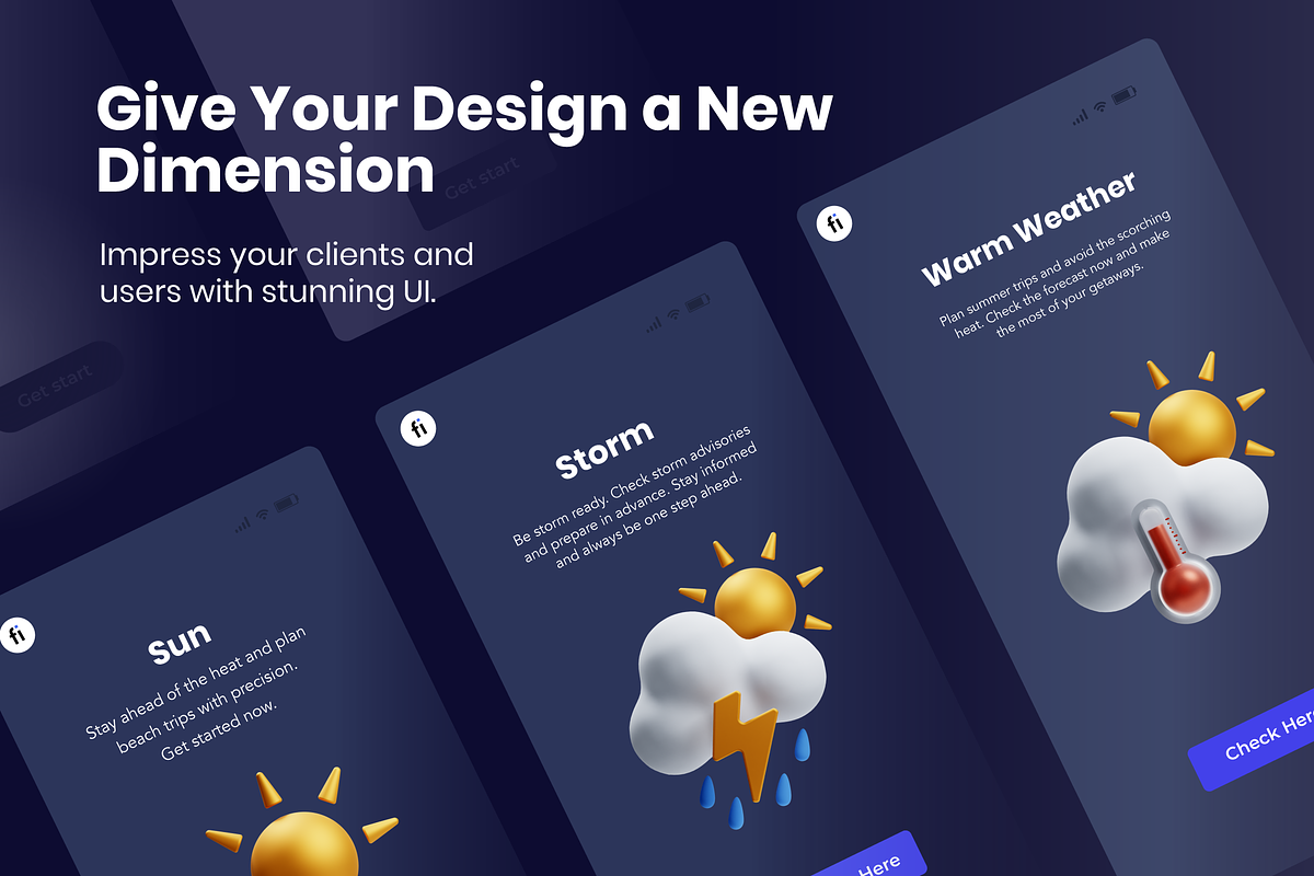 3D Weather Icons, a 3D by Flat Icons