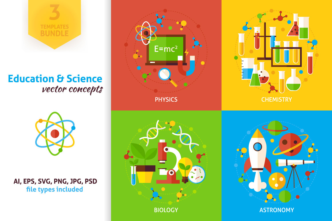 Education Science Vector Concepts, an Education Illustration by Anna_leni