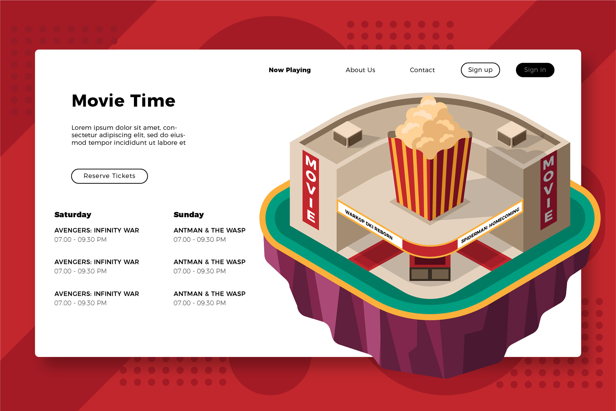 Movie Theater Time - Landing Page, a Templates & Theme by AQR Studio