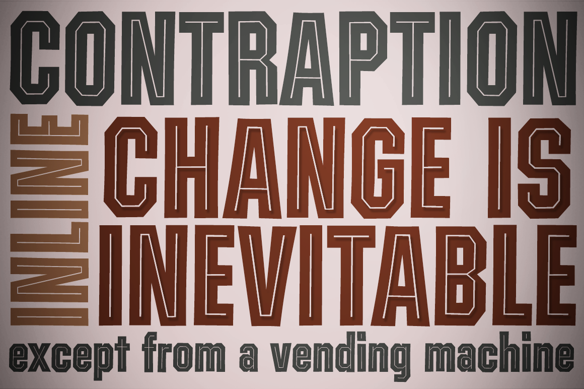 Contraption Inline, a Sans Serif Font by Pink Broccoli