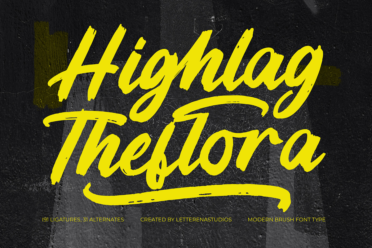 Highlag Theflora Modern Brush Font, a Script Font by Letterena Studios Script