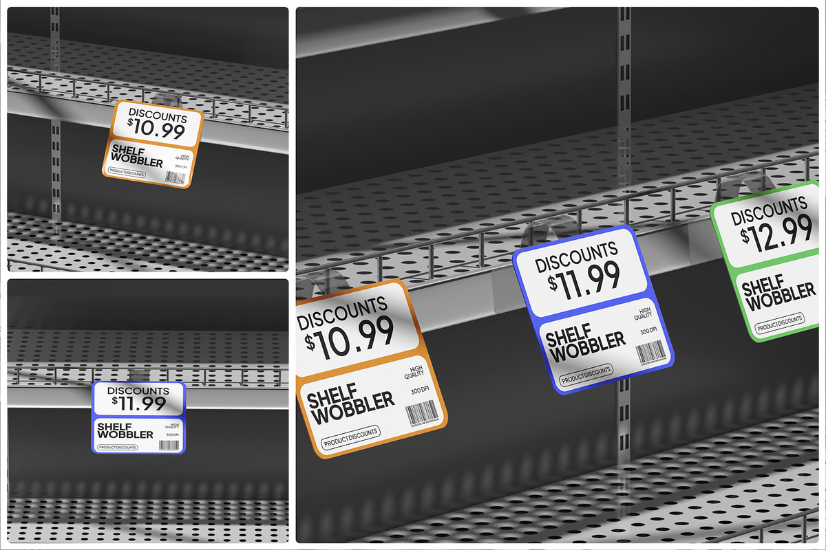 Shelf Wobbler Mockup, an Advertising Mockup by Unerispace