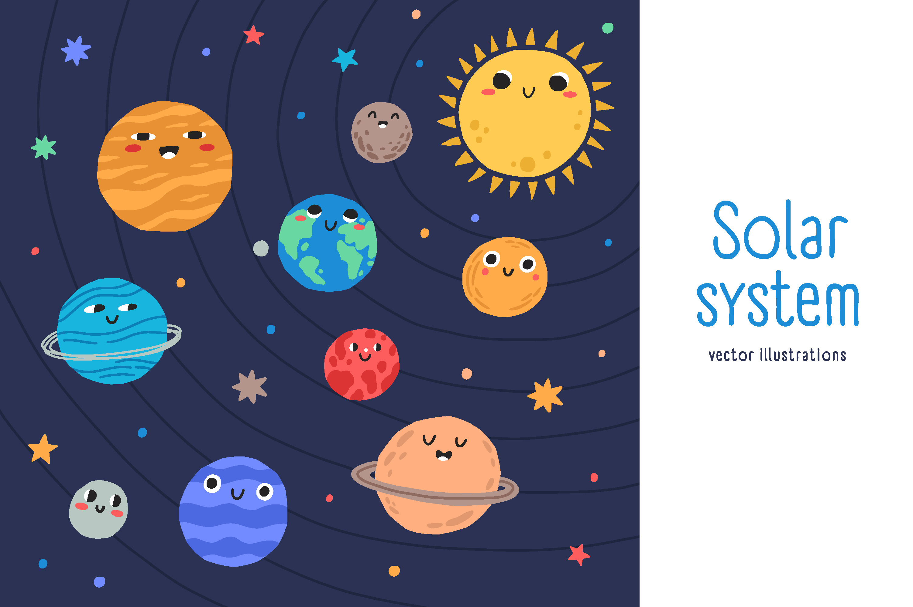 Cute planets, an Object Illustration by Good Studio
