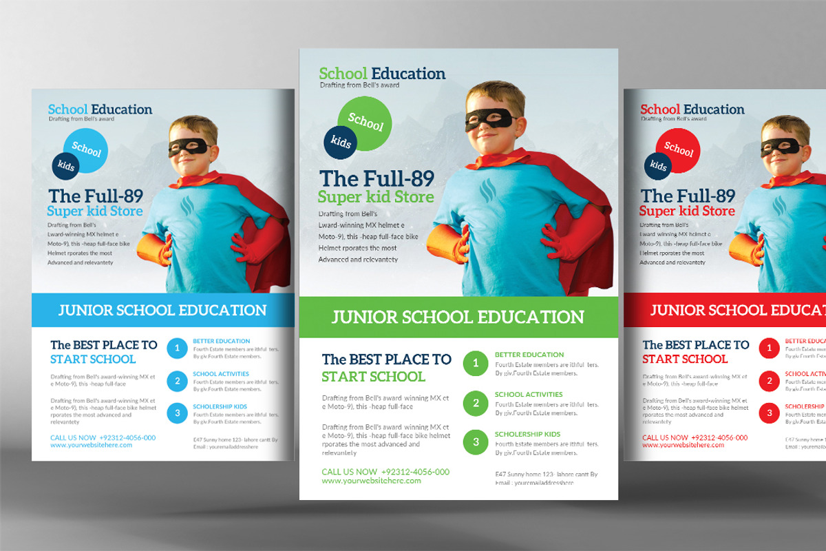 5 Junior School Promotion Flyers, a Flyer Template by graphicforest