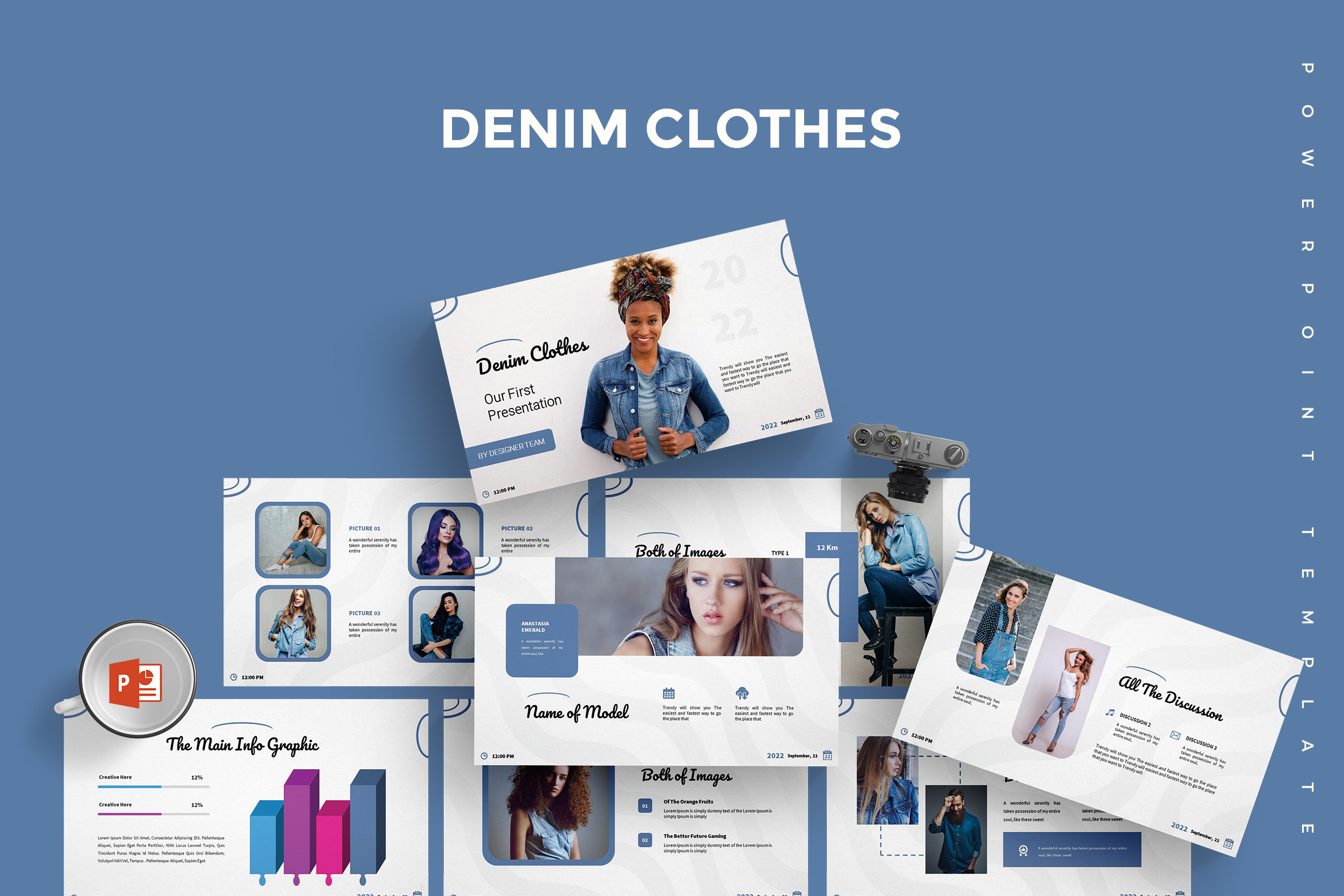 Denim Clothes - Powerpoint Template, a Presentation Template by AQR ...