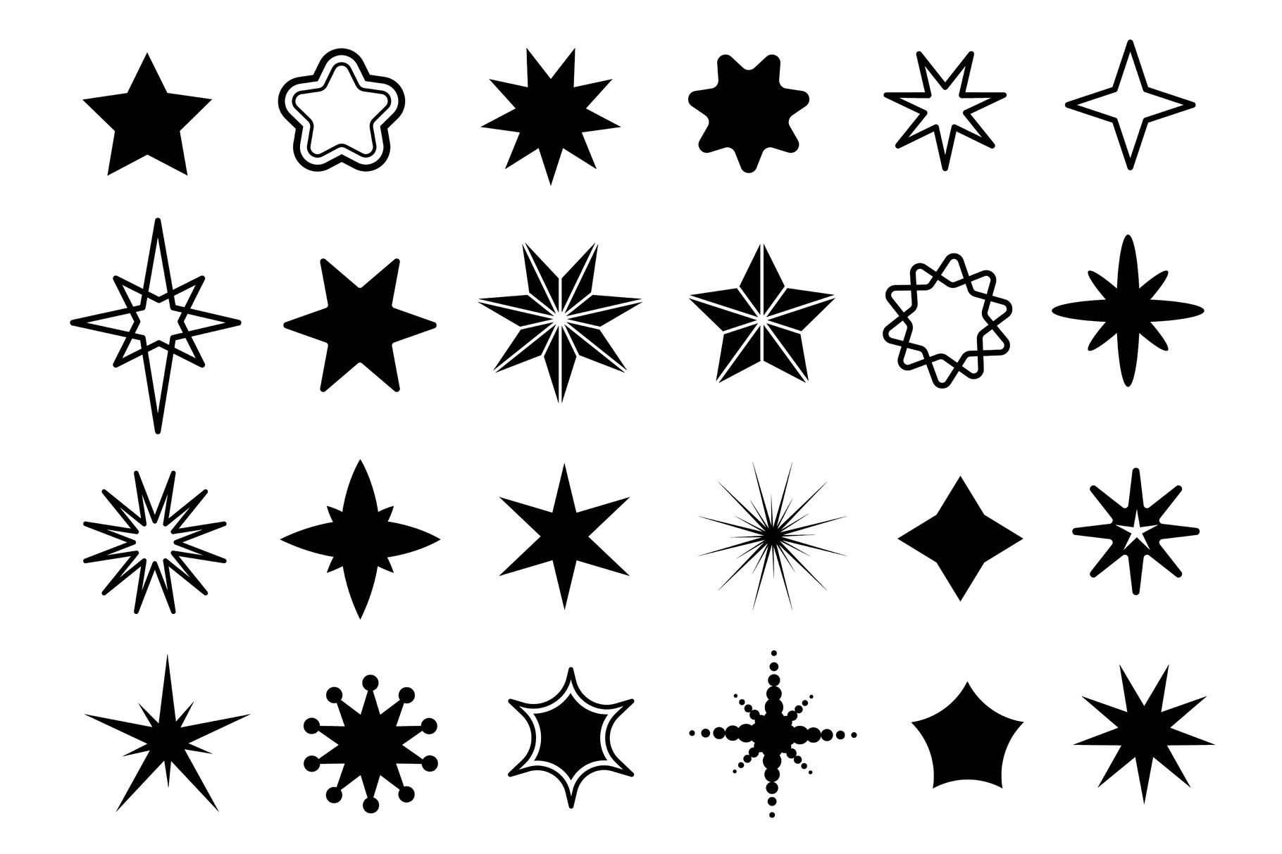 Star shapes set. Different stars, a Background Graphic by Valerie ...