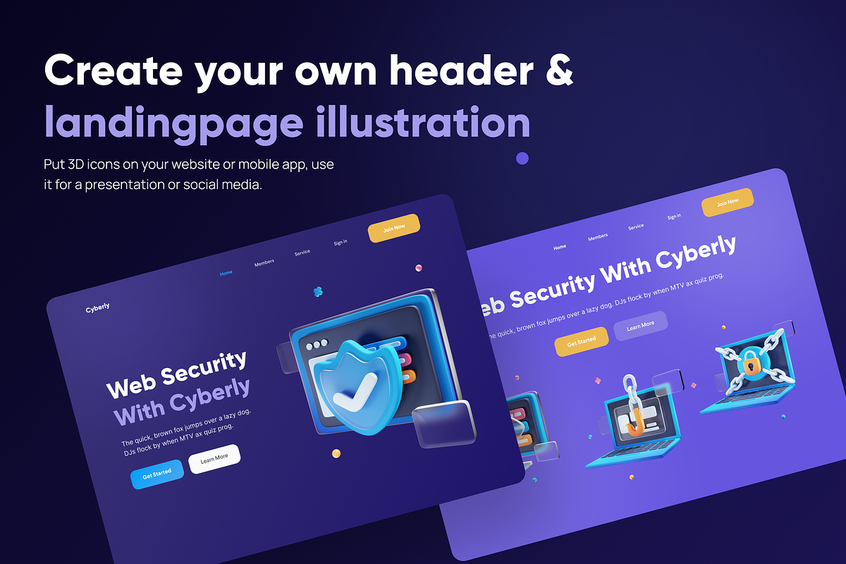 Cyberly - Cyber Security 3D Icon Set, an Object 3D Model by Illustraly ...