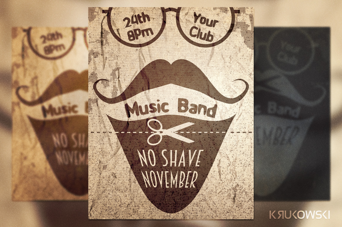 No Shave November Flyer, a Flyer Template by Krukowski Graphics