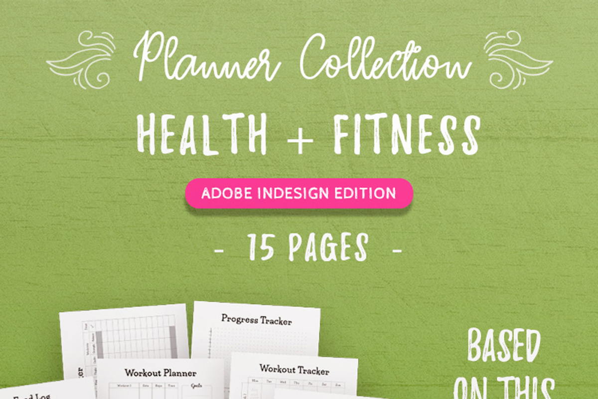 Health & Fitness InDesign Template C, a Templates & Theme by Janice Designs