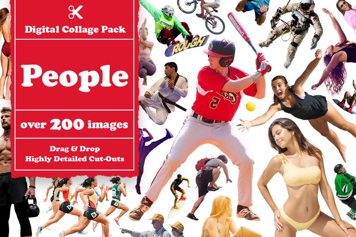 People Digital Collage Pack, an Object Graphic by Collage Supply Co