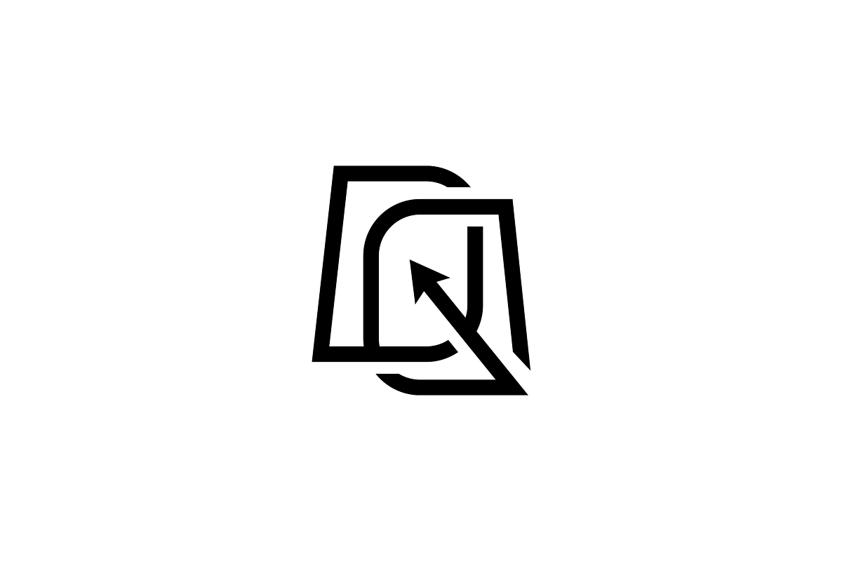 Minimalist Arrow with Initials DG Logo