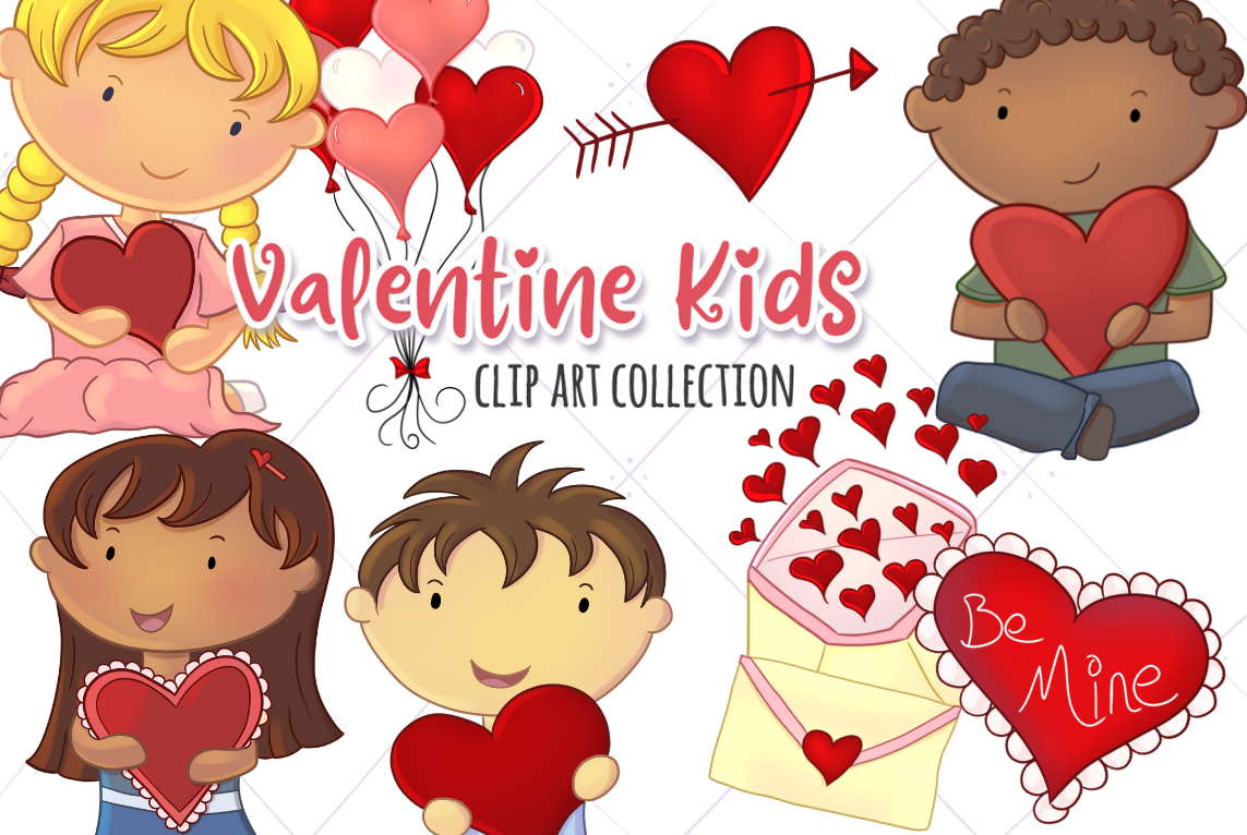 Valentine Kids Collection, an Illustration by Keepin' It Kawaii