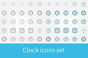 Clock icons set, an Outline Icon by Venomous Vector