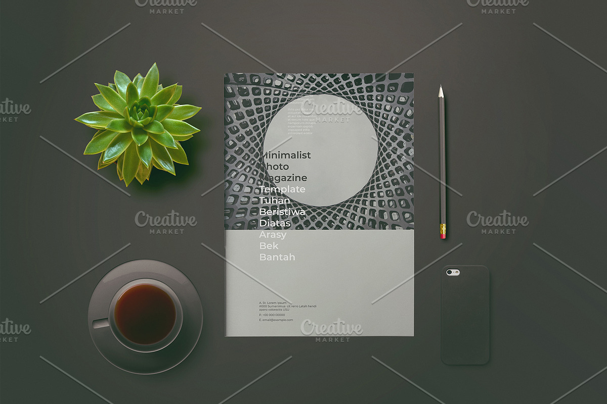 Grey Photo Album Magazine Layout, a Magazine Template by Bizz_District ...