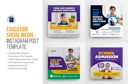 Education Social Media Post Template, a Social Media Template by ...
