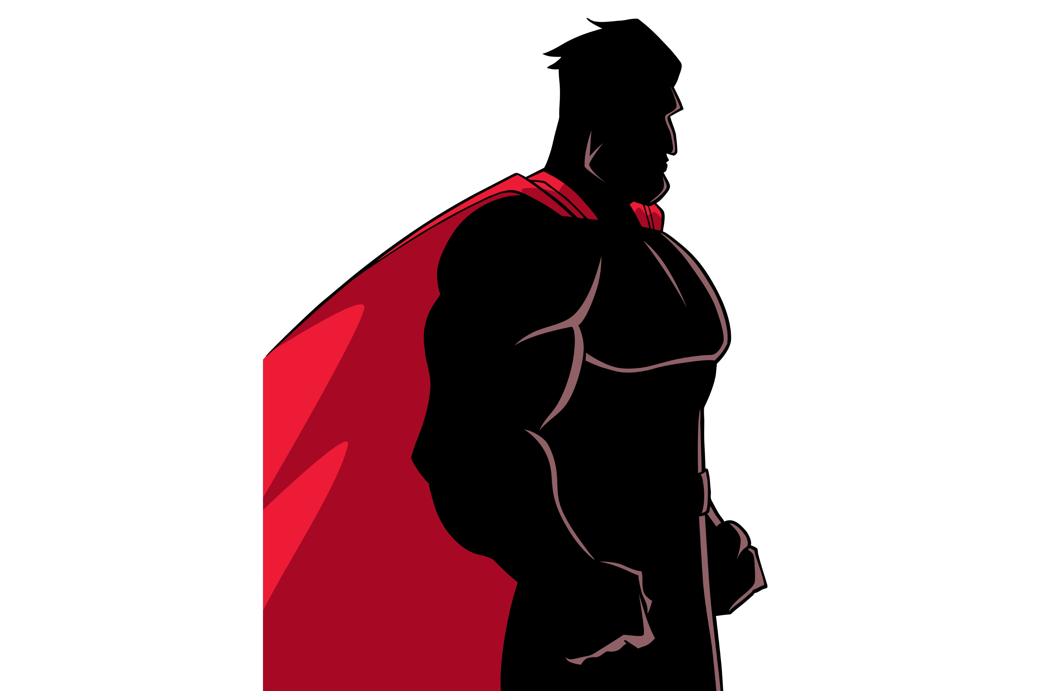 Superhero Side Profile Silhouette, an Object Graphic by Malchev