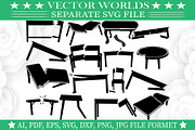 Broken Table SVG, Broken Tables SVG, an Object Graphic by VectorWorlds