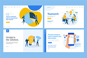Set of flat design web pages, a Templates & Theme by PureSolution
