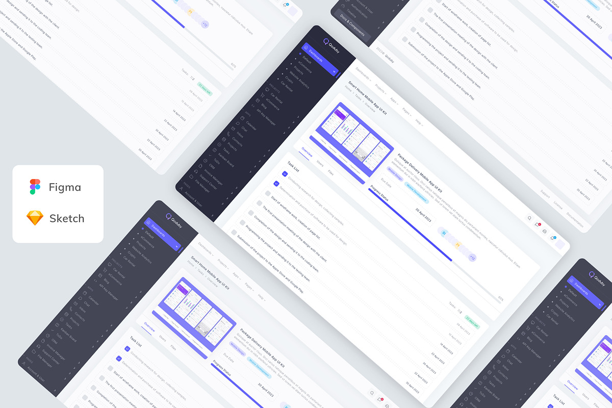 Task Overview Admin Dashboard UI Kit, an UI Kit Template by Betush