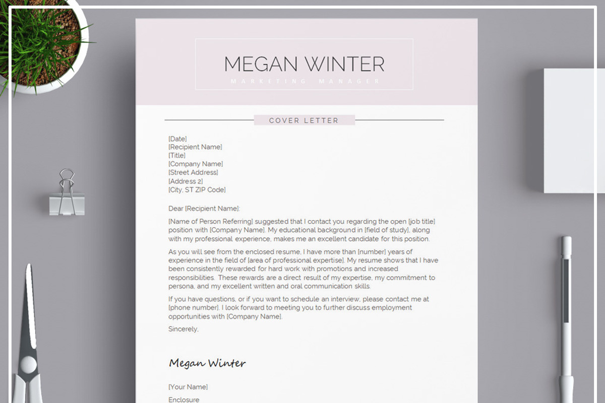 Resume Template/ Cover Letter Purple, a Templates & Theme by Freestyle ...