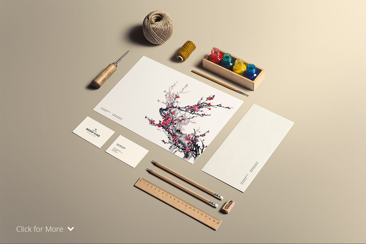 Art & Craft / Stationery Mock-Up, a Print Template by Mockup Cloud