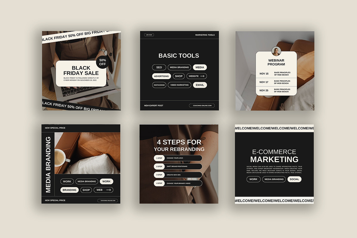 Coaching Instagram Templates | Canva & Photoshop