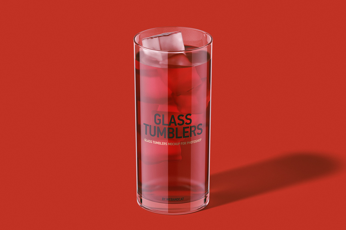 Clear Glass and Box Mockup, a Cups & Container Mockup by WebAndCat