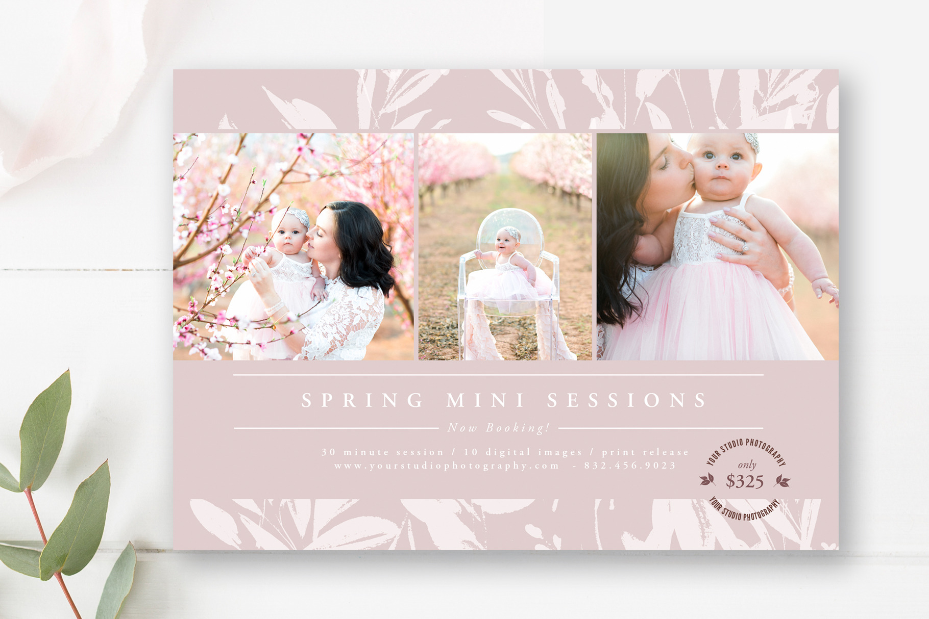 5x7 Spring Mini Session Template, a Flyer Template by By Stephanie ...