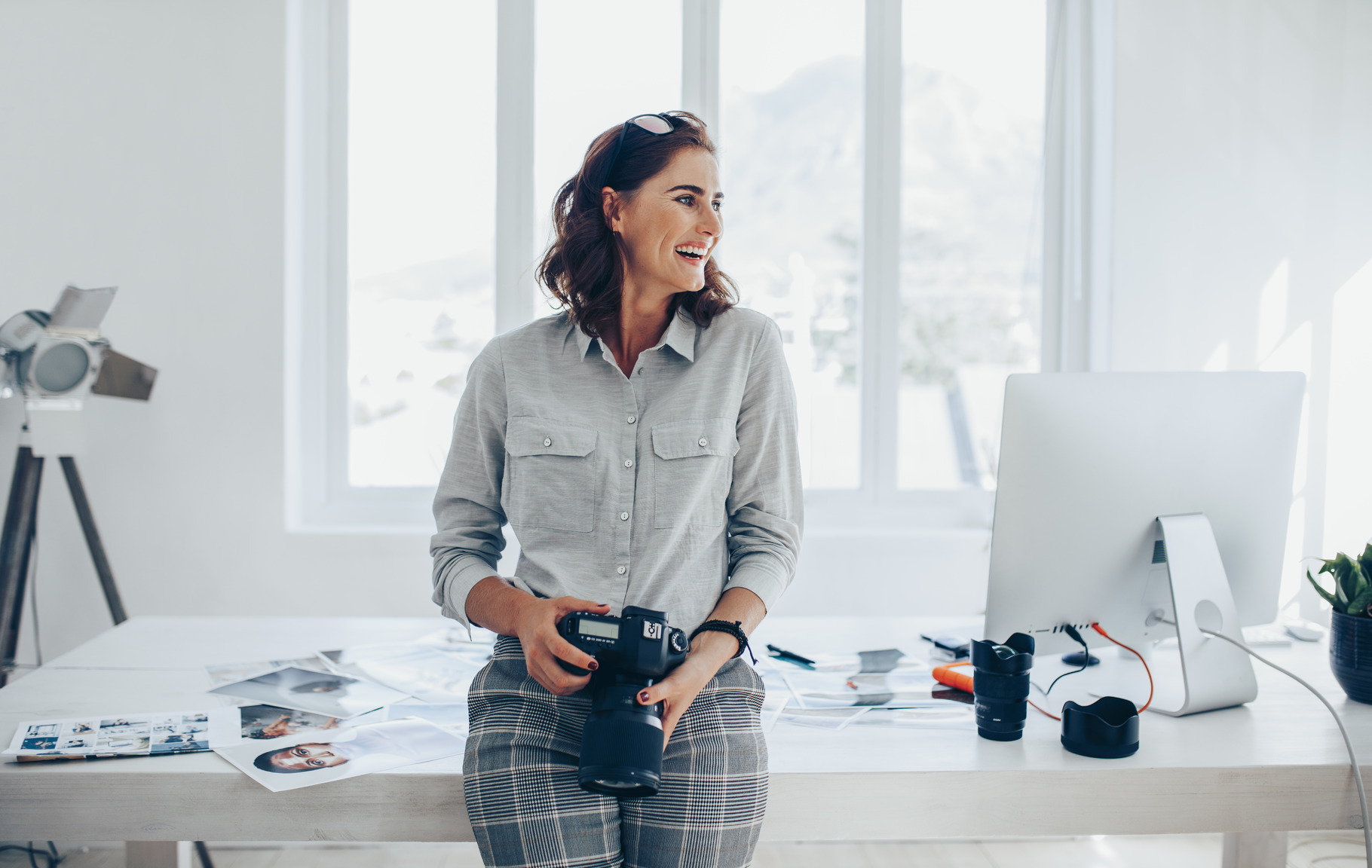 Cheerful woman photographer, an Arts & Entertainment Photo by Jacob Lund