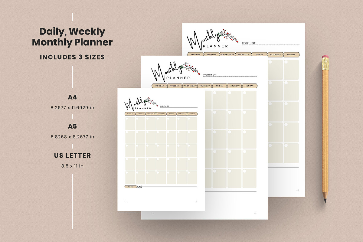Daily Weekly Monthly Canva Planner