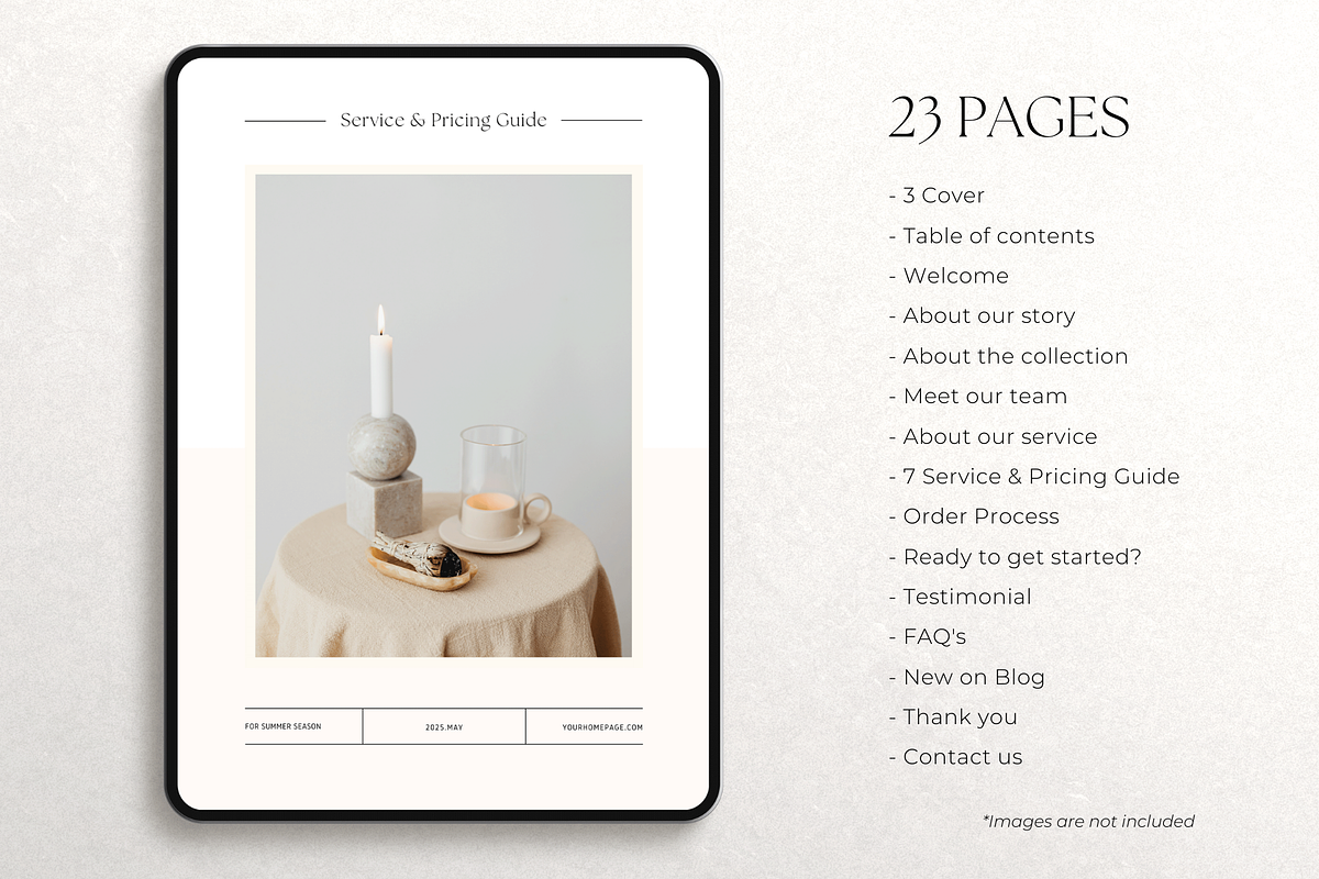 Service and Pricing Canva template