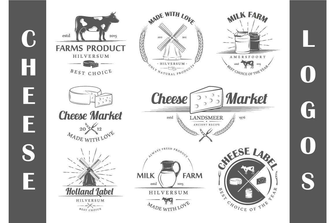 8 Cheese logos templates, a Branding & Logo Template by Art Design