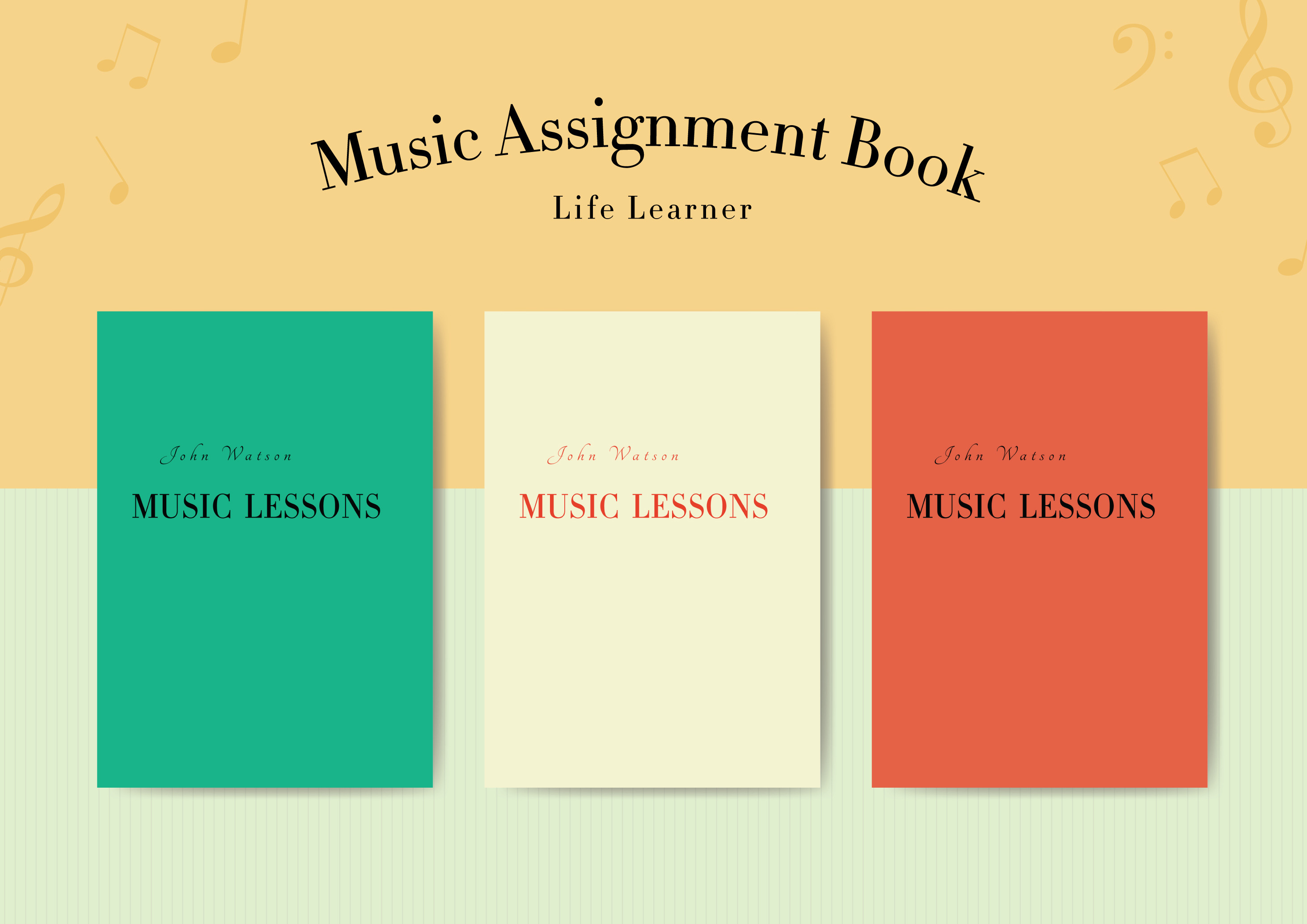 Music Assignment Book/Planner, a Stationery Template by Life Learner